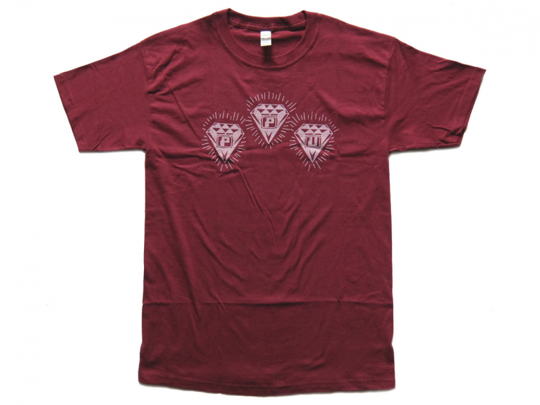 PPU - TRIPLE DIAMOND LOGO T-SHIRTS (Burgundy / Large) | NEWTONE RECORDS